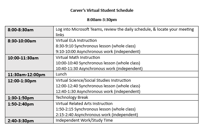 Schmid, Dawn - 3rd Grade Teacher / Virtual Learning Schedule